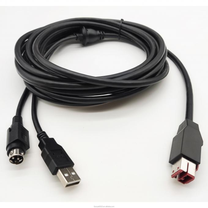 24V Powered USB Cable 24V To Hosiden USB-B Cable Printer
