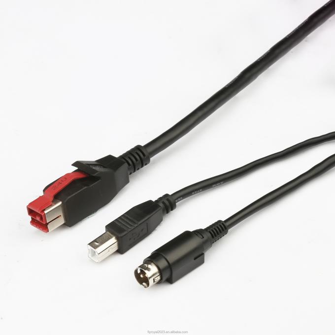 24V Powered USB Cable 24V To Hosiden USB-B Cable Printer