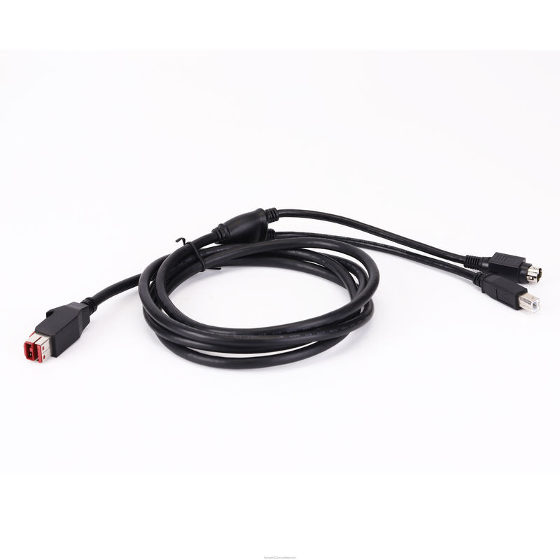 5A Nylon 24V Powered USB Cable To USB-B Male And Hosiden Plug For Printer